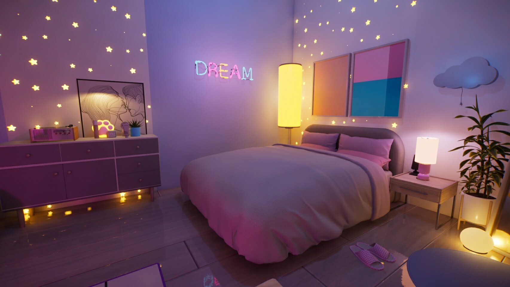 Cute Aesthetic Girl Bedroom - inZOI CC